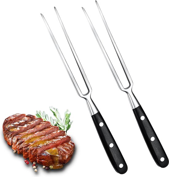Luvetrex ® Stijlvolle Vleesvork Set van Twee met Houten Handvat en ...