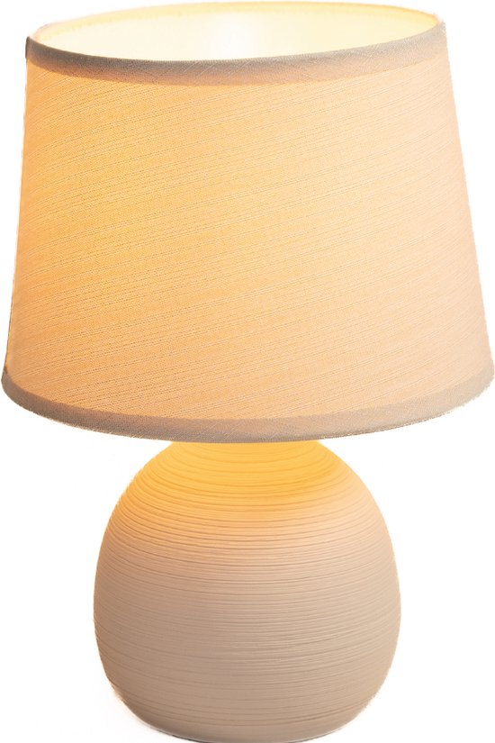 Luxus Tafellamp London - Crème - H25xØ18 - Fitting E14 - Keramiek ...