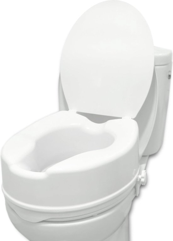Toiletverhoger 15 cm met Deksel, Verhoogde Toiletbril Ouderen, WC ...