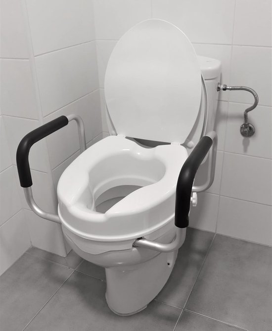 Toiletverhoger met Armleuningen (10 cm), Verhoogde Toiletbril Ouderen ...