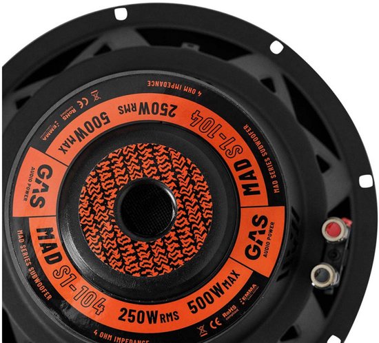 GAS Audio POWER MAD S1-104 10 inch subwoofer / Auto subwoofer 25cm | bol