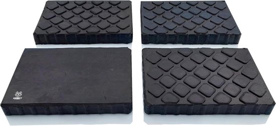 4 pads voor hefbruggen - massief rubber - hoge sterkte - 160 x 120 x 20 ...