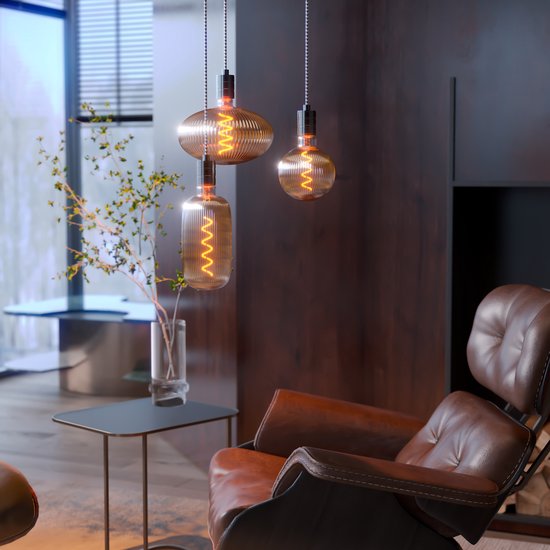 Calex Pulse Decorative LED lamp - E27 - Warm wit licht - Rookglas - 40 ...