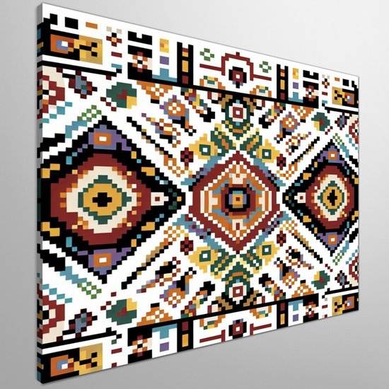 Pixel art aboriginal schilderij | Primitieve pixels kleuren de ...