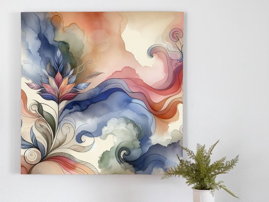 Modern aquarel schilderij | Levendige waterverf expressie van moderne ...
