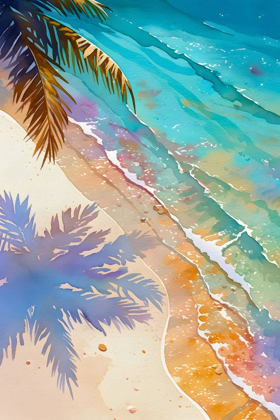 Strand Poster | Aquarel Poster | Natuur Poster | Landschap Poster ...