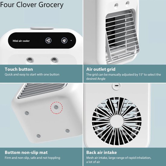 Mini Airco - Mobiele Mini Airco - Energiezuinig - Zonder Afvoerslang ...