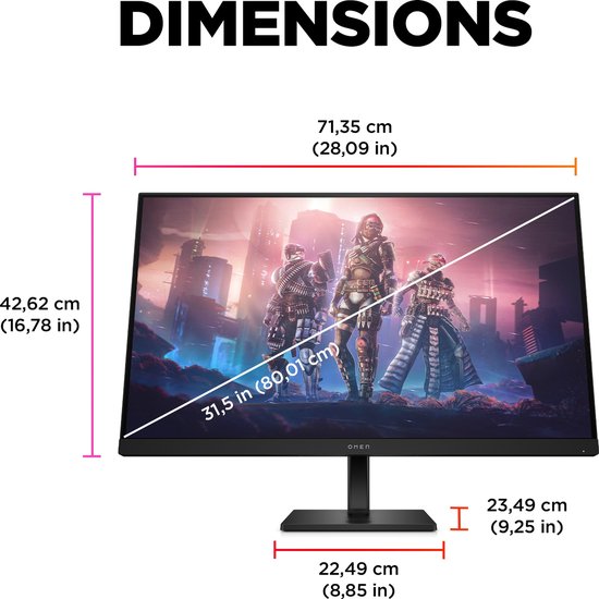 HP Omen 32Q - QHD Gaming Monitor - 165hz - 32 inch | bol