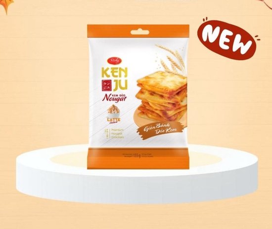 RICHY KENJU - Custard Latte Nougat Cracker - 155g x 5 zakjes | bol