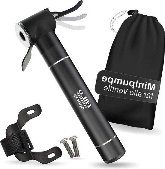 Fietspomp met drukmeter - Aluminium mini luchtpomp - 6 bar ...