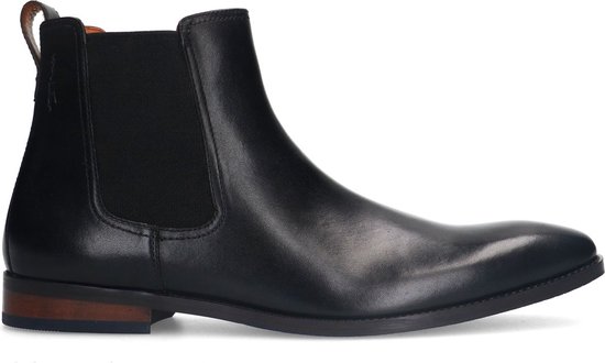 Van Lier - Heren - Zwarte leren chelsea boots - Maat 45 | bol