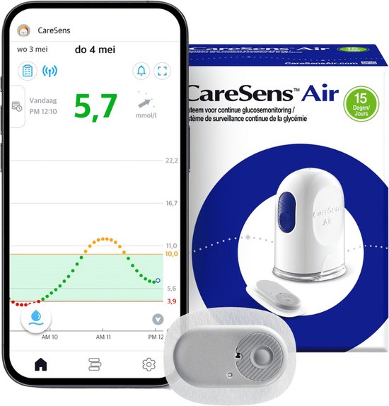 CareSens Air sensor - Continue glucosemonitoring - Glucose sensor - 15 ...