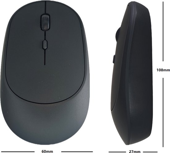 Draadloze Stille Muis - Soft Touch - Oplaadbaar - Ergonomisch Links ...