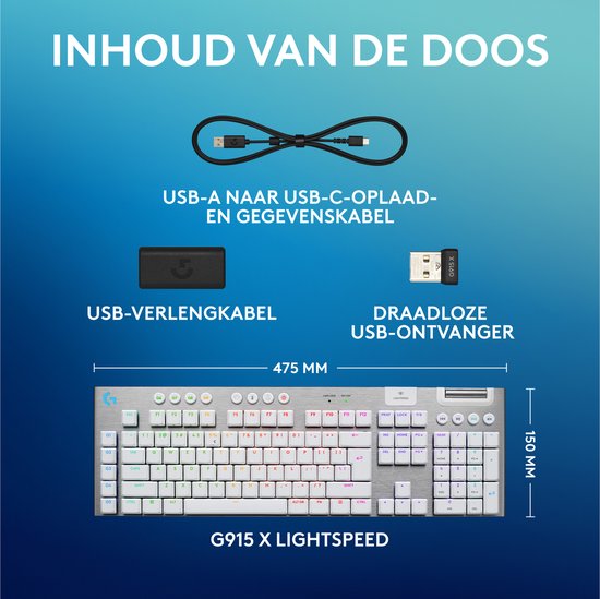 Logitech G915 X Lightspeed - Draadloos Gaming Toetsenbord - Qwerty ...