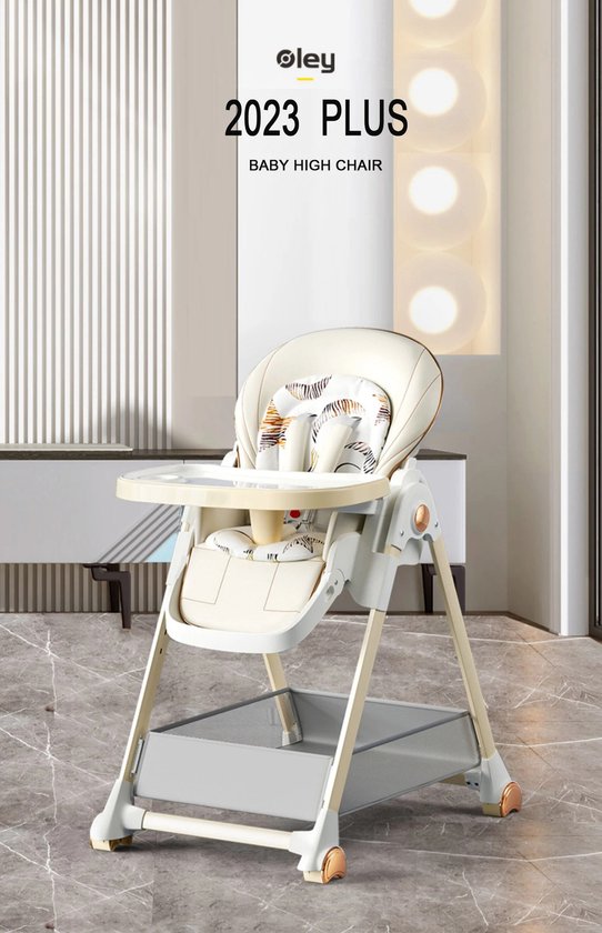 DHN Kinderstoel - Baby Eetstoel met wielen - Inklapbare Eetstoel & Baby ...