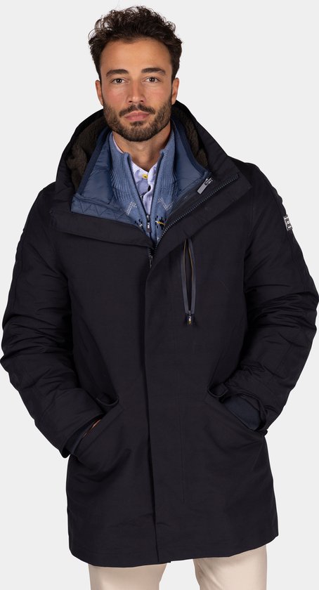 NZA - Donkerblauwe gewatteerde parka jas - Winter Navy | bol