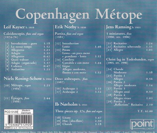 Copenhagen Métope - Diverse Leif Kayser, Niels Rosing-Schow, Erik Norby ...