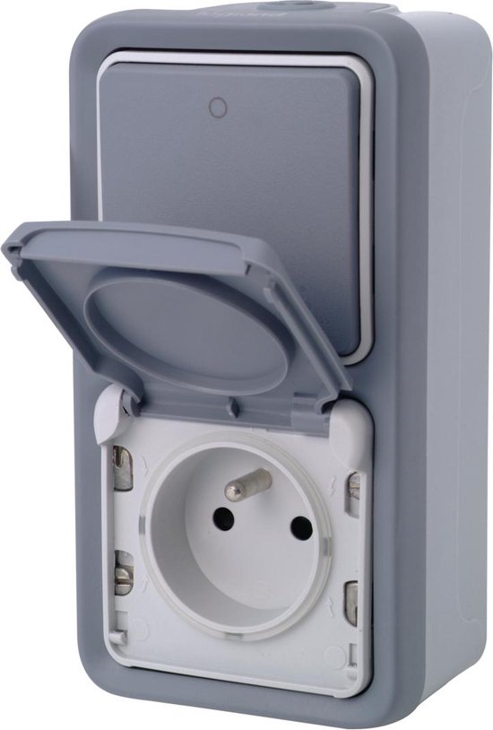Legrand - Stopc 2P+A +Wisselsch Ver Plexo Gr - Grijs | bol.com