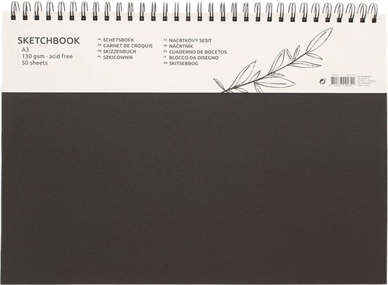 Carnet de croquis - Format A3 - Carnet de dessin - 50 feuilles - Carnet ...