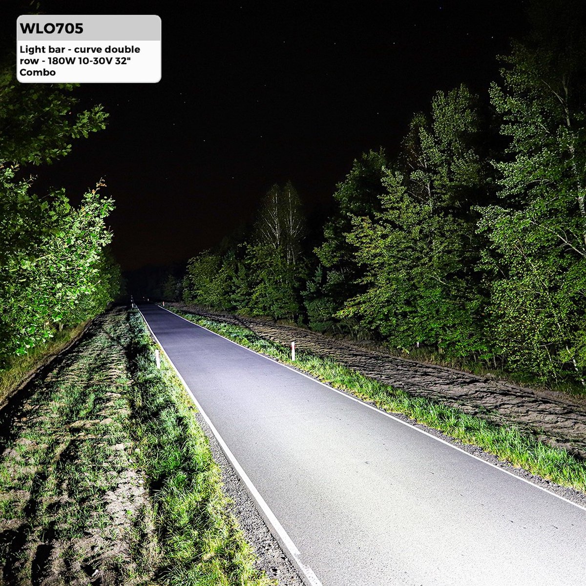 M-Tech LED Lichtbalk - Dubbele rij - Gebogen balk - 180W - 800 Lumen ...