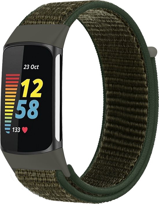 YONO Nylon Velcro Bandje geschikt voor Fitbit Charge 6 - 5 ...