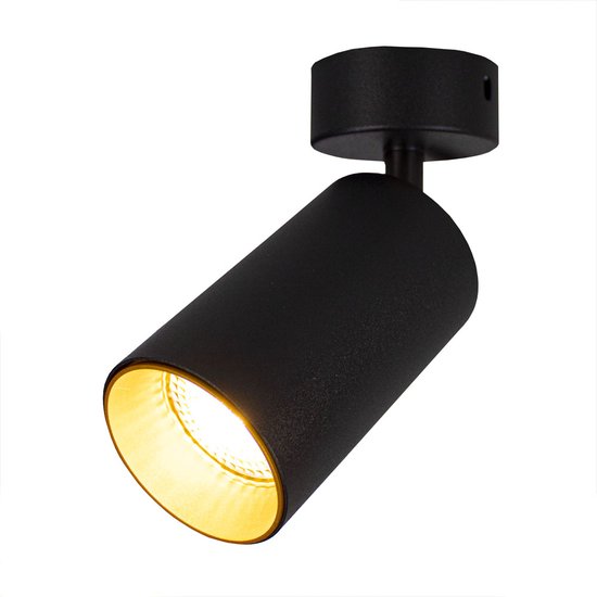 Moderne plafond spot enkel | zwart/goud | Opbouw | GU10 fitting | bol.com