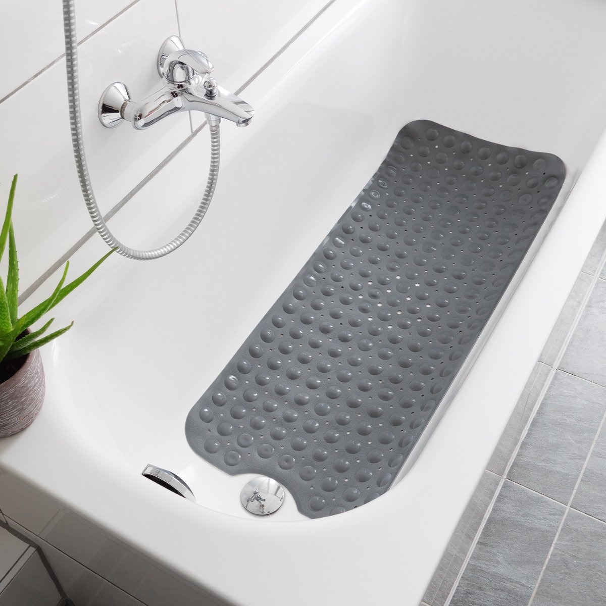 Navaris grote antislipmat met zuignappen - Grote PVC badmat voor het ...