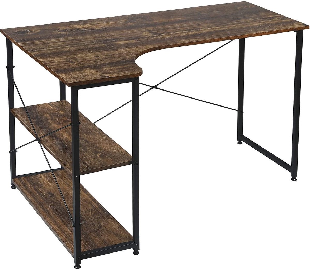 Bureautafel Computerbureau Werktafel met 2 opbergplanken, PC-tafel ...