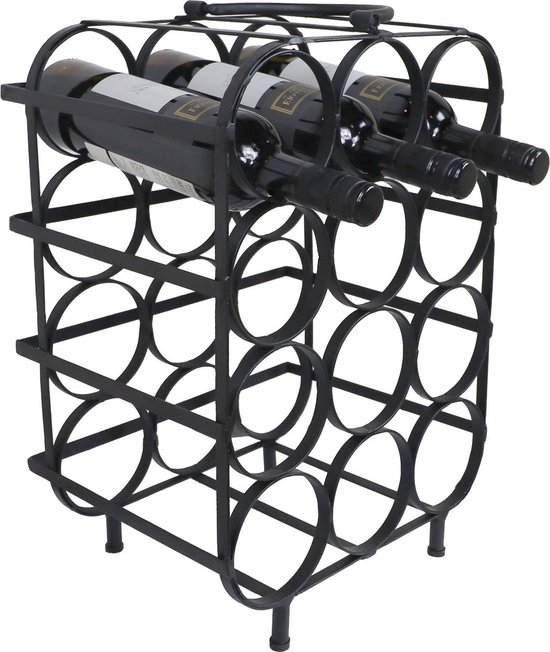 Wijnrek Metaal - Wijnrek Muur - Wijnrek Zwart - Wijnrek - Wijnrek ...