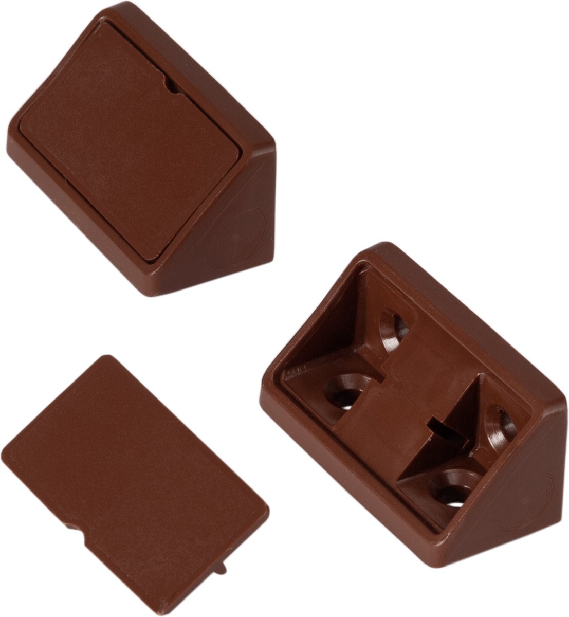Eleganca verbindingshoek kunststof bruin - 25 stuks - kastverbinders ...