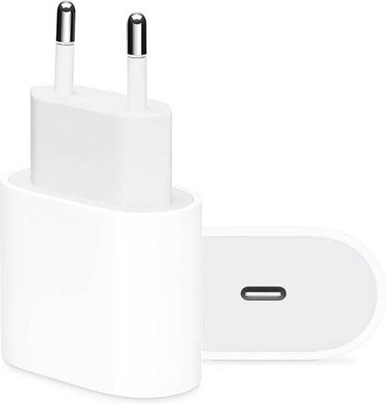 iPhone 12 oplaadstekker 20W USB-C Power oplader - Wit - Geschikt voor ...