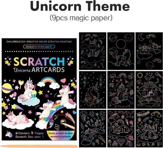 Scratch cards - Unicorn / eenhoorn - kras kaarten - color scratch ...