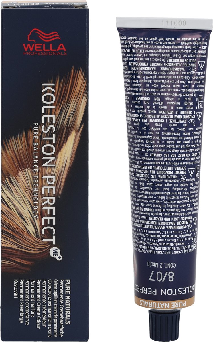 Wella Professionals - Wella Professionals Koleston Perfect Me 8/07 Pure Naturals 60ml | bol.com