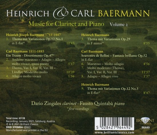 Dario Zingales & Fausto Quintabà - Heinrich & Carl Baermann: Music For ...