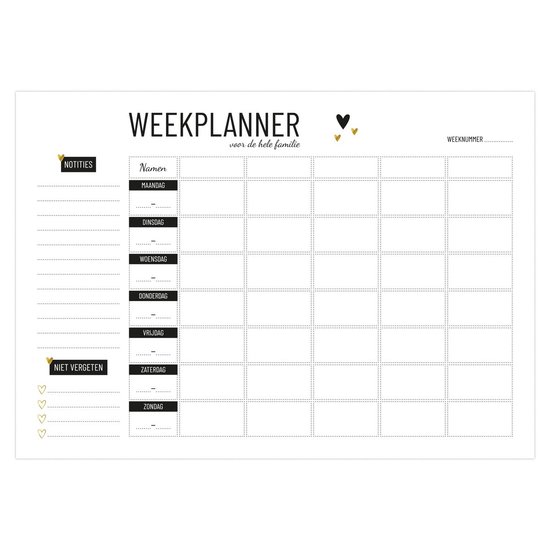 Familieplanner 2022 - A4 - Weekplanner - Gezinsplanner - Planner ...