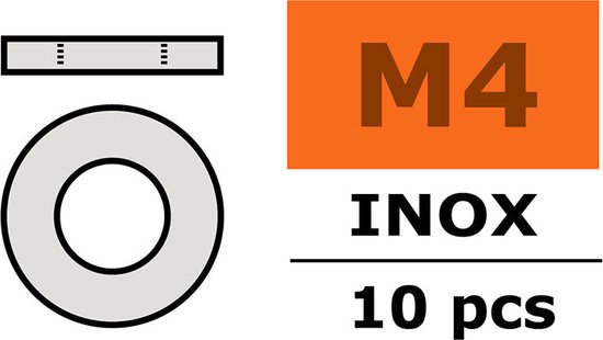 Revtec - Vlakke sluitring - M4 - Inox - 10 st | bol