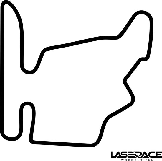 Laserace circuit van hout F1 Hungaroring Hongarije muurdecoratie zwart ...