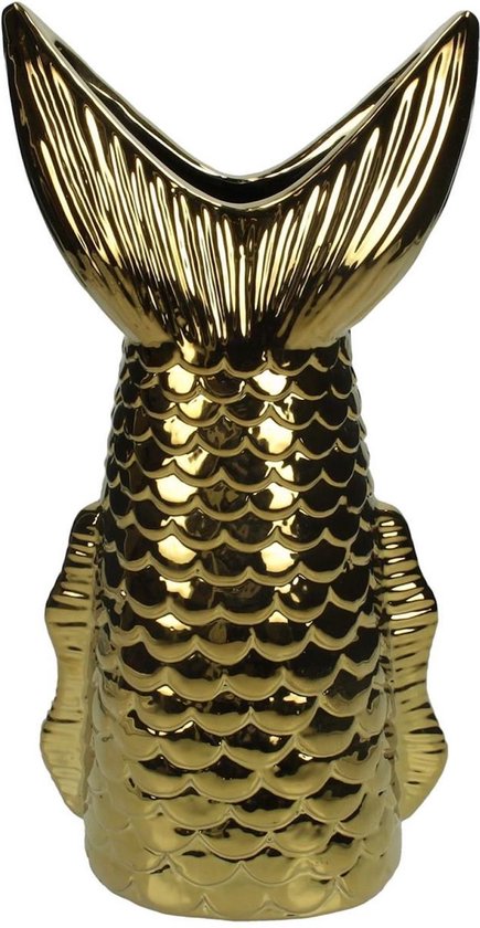 Oneiro’s Luxe Vaas FISH Goud – ø 16x11x33.5 cm – binnen – buiten – luxe ...