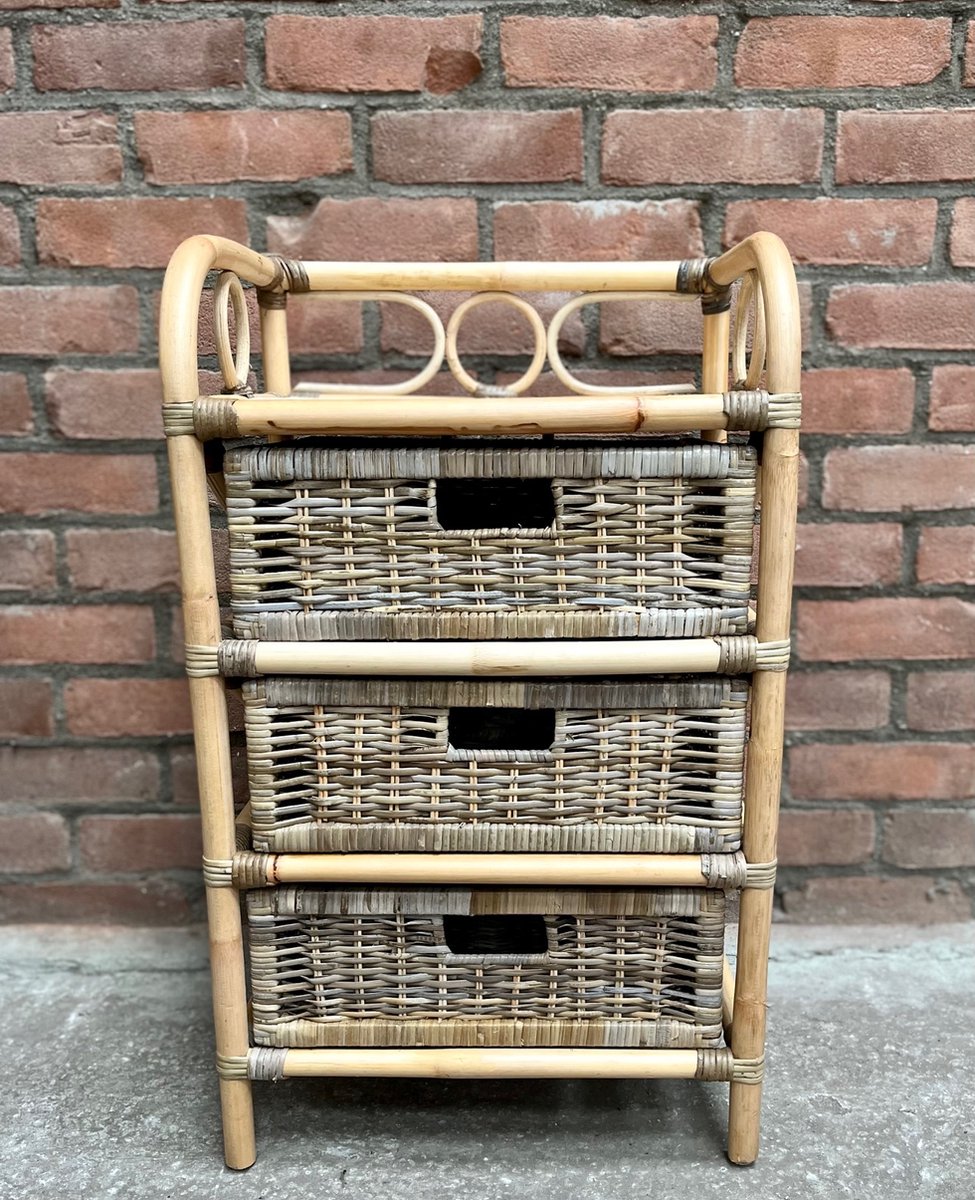 Rotan kast met 3 lades | bol.com