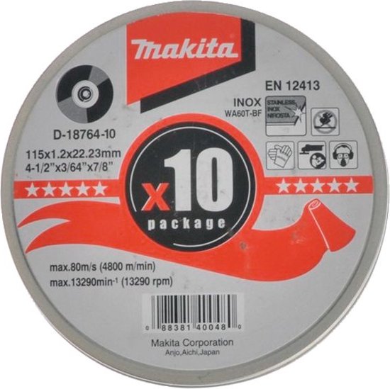 Makita D-18764-10 Doorslijpschijf Rvs / Inox (10 Stuks) | bol