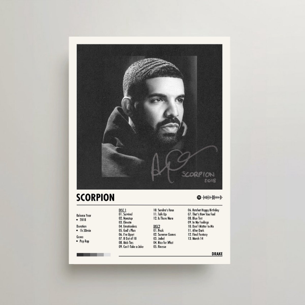 Drake Poster - Scorpion Album Cover Poster - Drake LP - A3 - Drake ...
