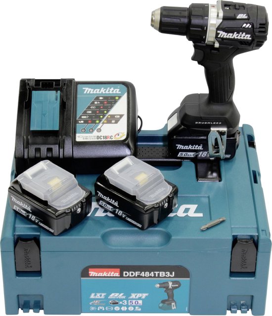 MAKITA DDF484TB3J BLACK EDITION 18V BOOR-/SCHROEFMACHINE KOOLBORSTELLOOS 3X 5,0 AH ACCU | bol.com