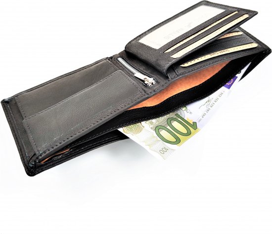 Louis Wallis Portemonnee Heren - Veel Pasjes - Zwart Lederen | bol