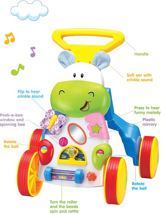 IGOODS - Duw Kar Baby's - Educatief loop Kar - Babyspeelgoed | bol