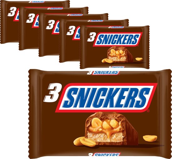 6 x 3-pack Snickers á 150 gram - Voordeelverpakking Snoepgoed | bol