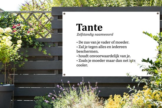 Tuinposter 'Tante' - Spreuken - Woordenboek - Quotes - 130x80 cm ...