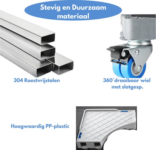 W&Z® Wasmachine verhoger met wielen - Verhoging voor Wasmachine ...