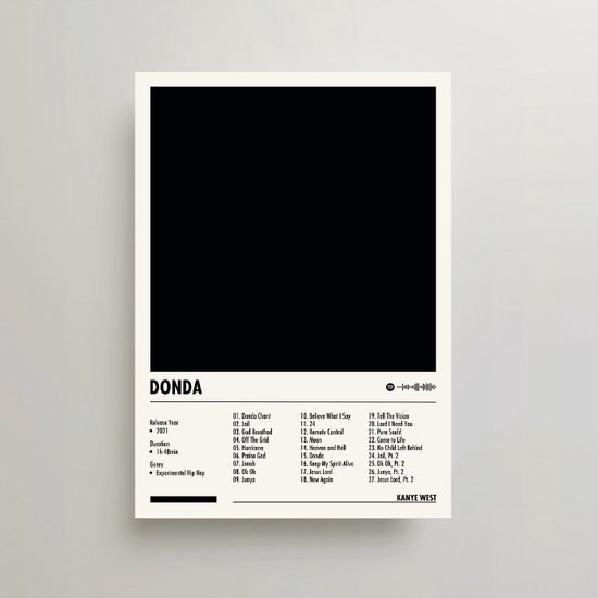 Kanye West Poster - Donda Album Cover Poster - Kanye West LP - A3 ...