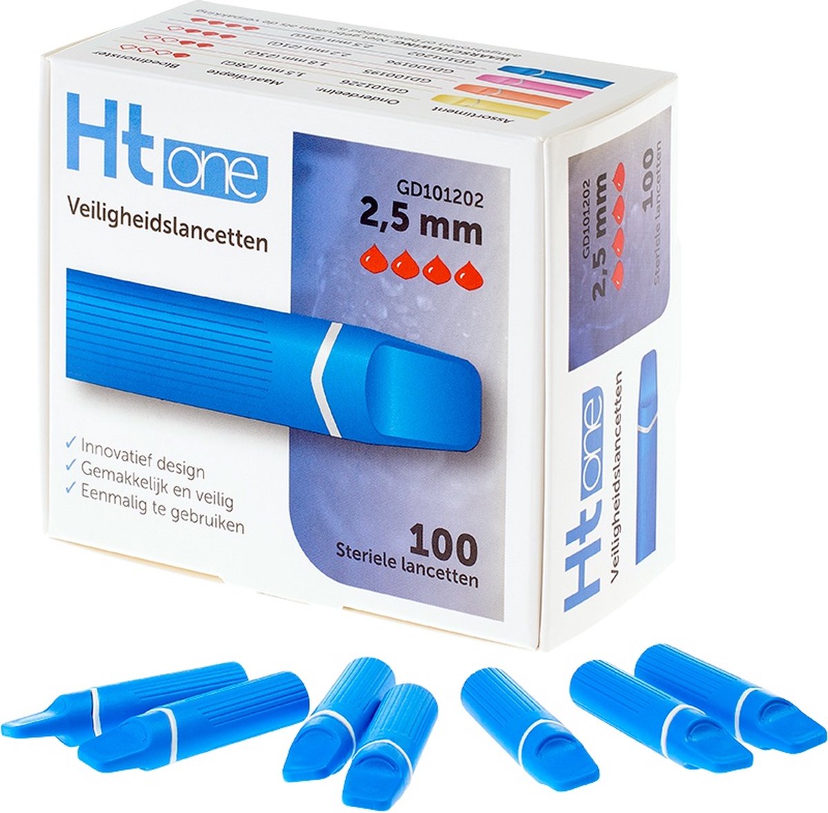 HT One Veilligheidslancetten 2,5 mm 100 Stuks | bol