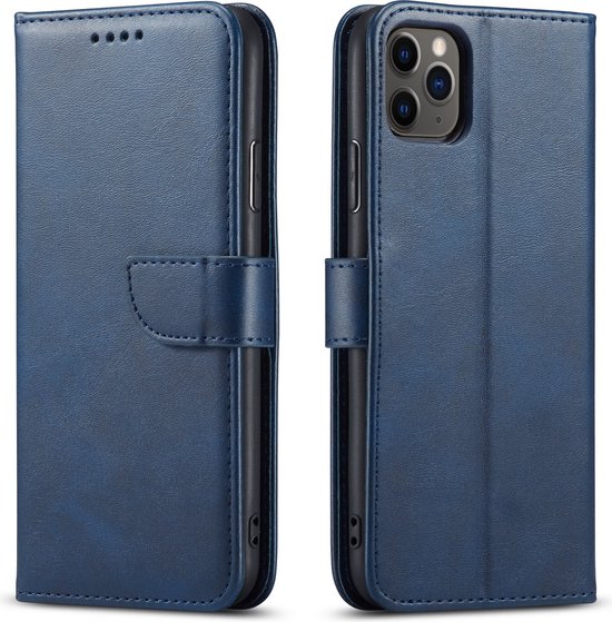 iPhone 11 Pro Max leren portemonnee hoesje - PU leer - Pasjes - Wallet ...